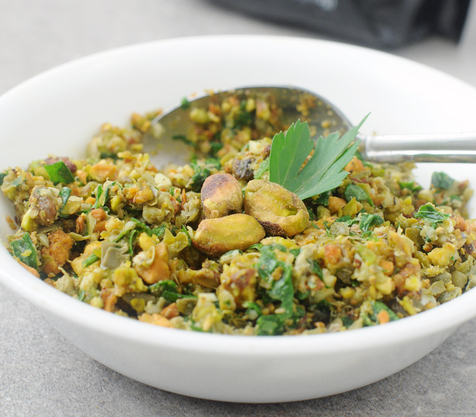 Pistachio Caper Gremolata Pasta with Shrimp - Alison's Allspice