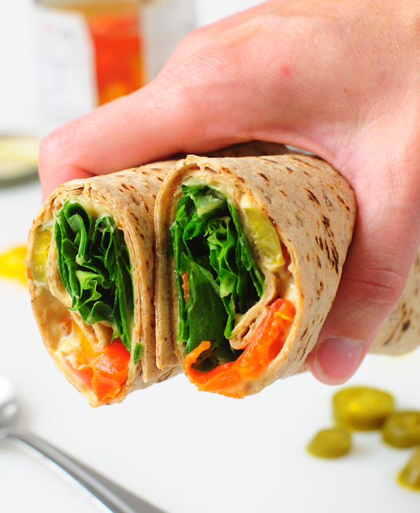 Easy Hummus and Pickled Pepper Wraps - Alisons Allspice