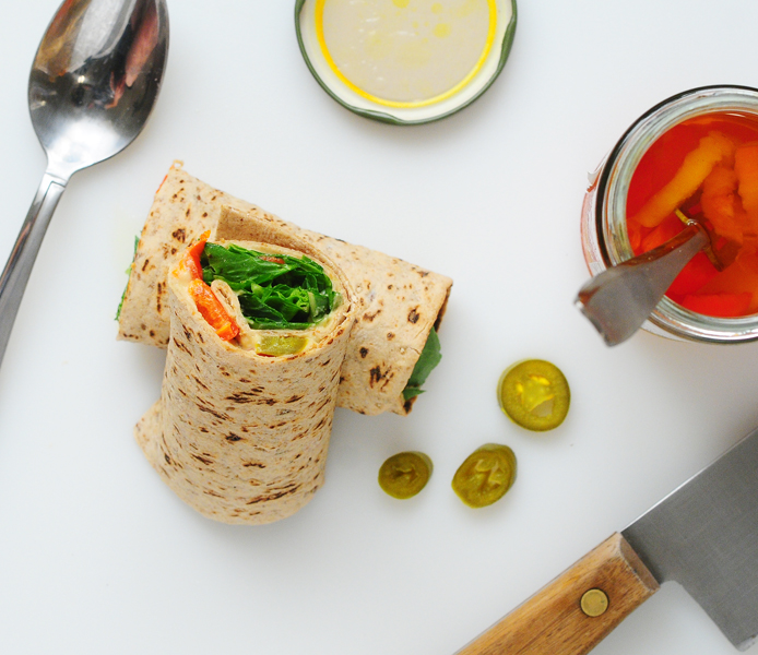 Easy Hummus and Pickled Pepper Wraps - Alisons Allspice