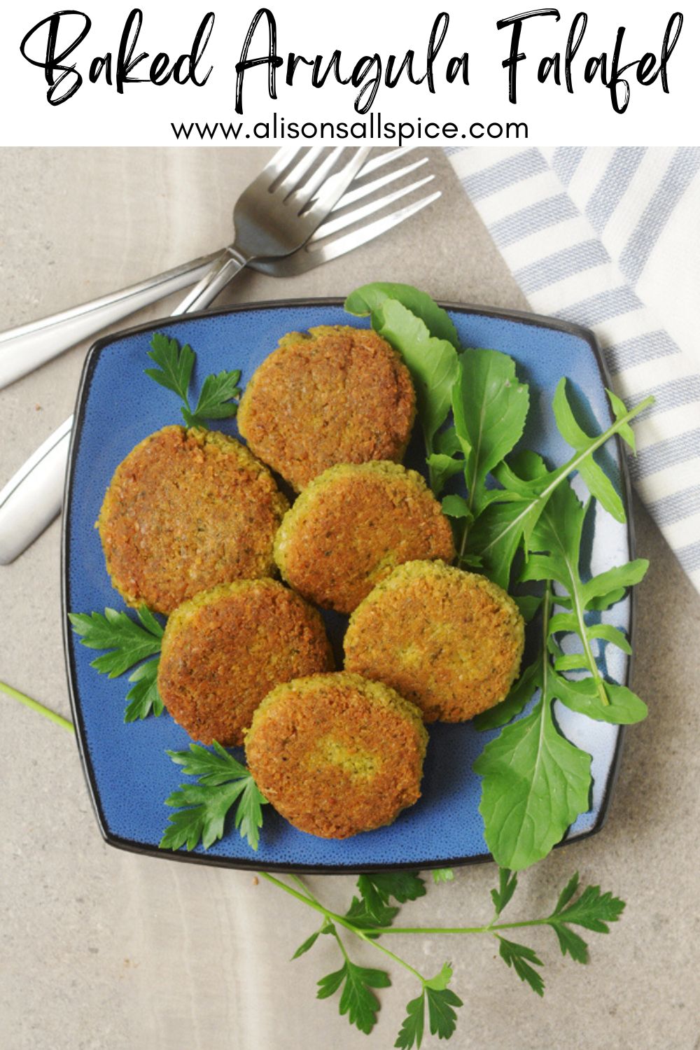 Baked Arugula Falafel - Alisons Allspice