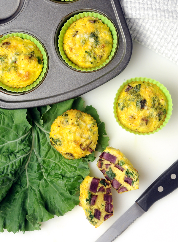 Purple Sweet Potato and Kale Mini Crustless Quiches - Alisons Allspice